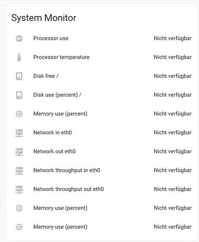 Systemmonitor Entities Returning Unavailable Configuration Home