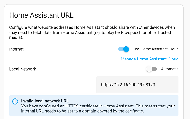Invalid Local Network Configuration Home Assistant Community