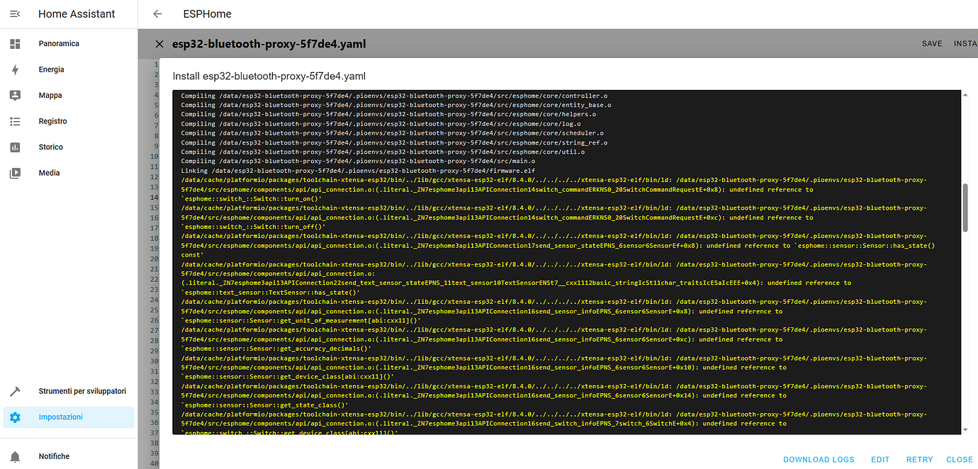 Undefined References After Last ESP Home Update 2023 4 1