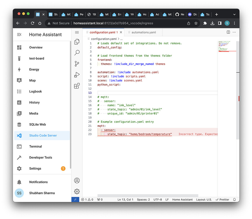 Error In Mqtt Sensor Documentation Configuration Home Assistant