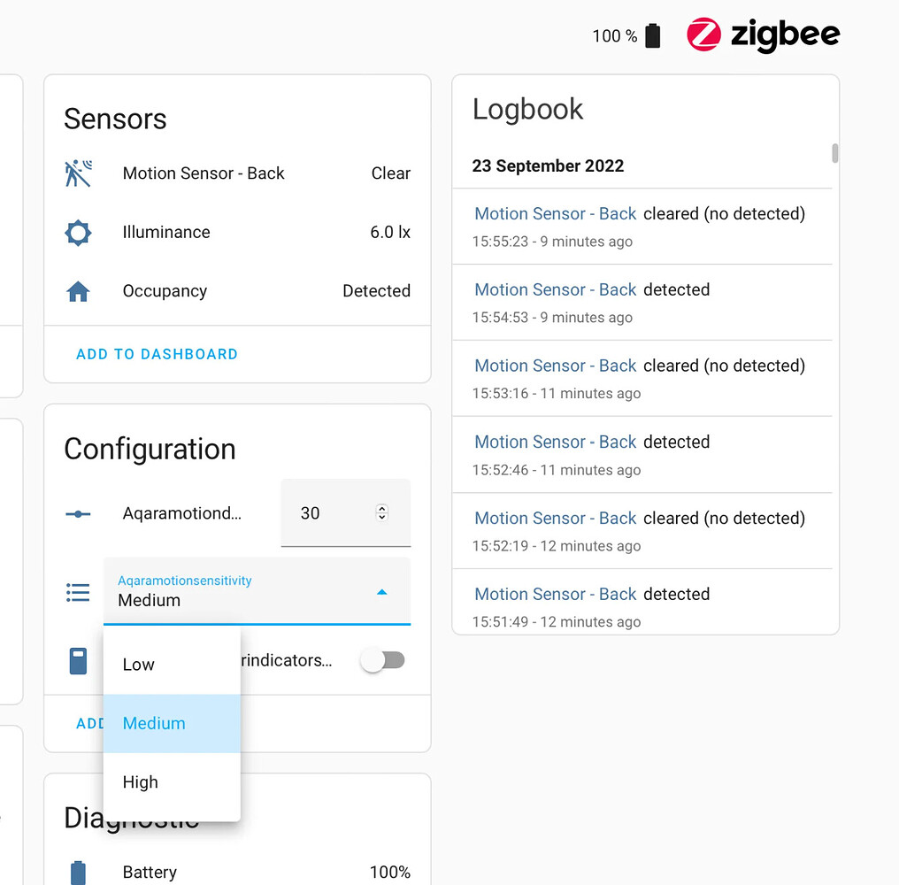Aqara Motion Sensor P1 Configuration Box Missing ZHA Zigbee Home