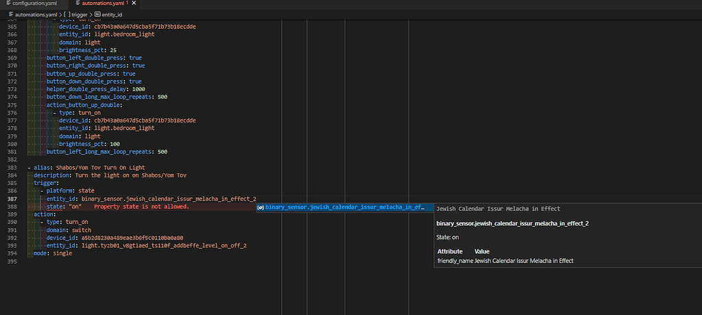 Trying To Turn On Light According To Binary Sensor Configuration