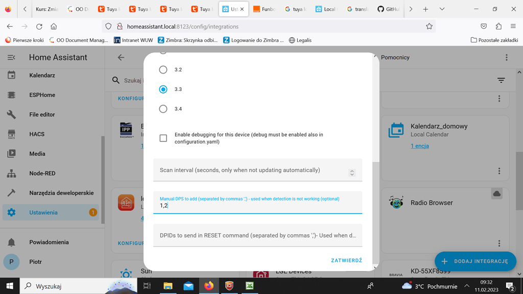 Local Tuya Integration Change Value ID Configuration Home