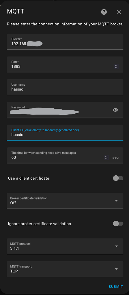 MQTT EMQX Hassio Failed To Connect Configuration Home Assistant