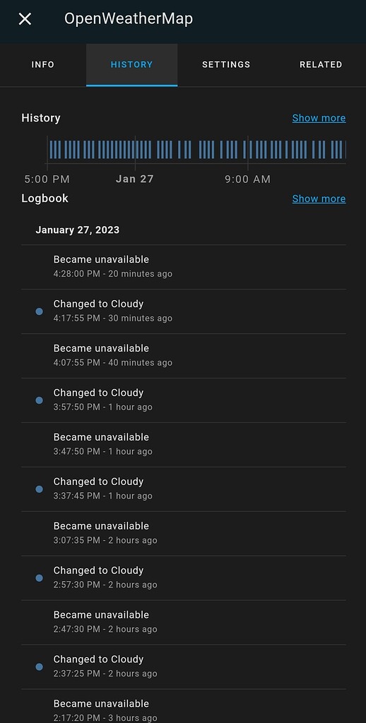 Open Weather Map Became Unavailable Every 20min Configuration Home