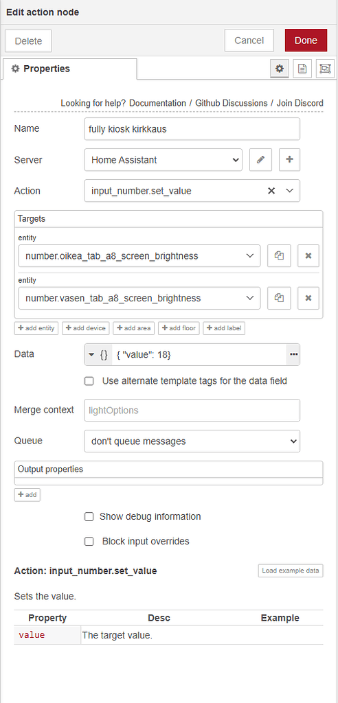 Static Number Send With Action Node Node RED Home Assistant Community