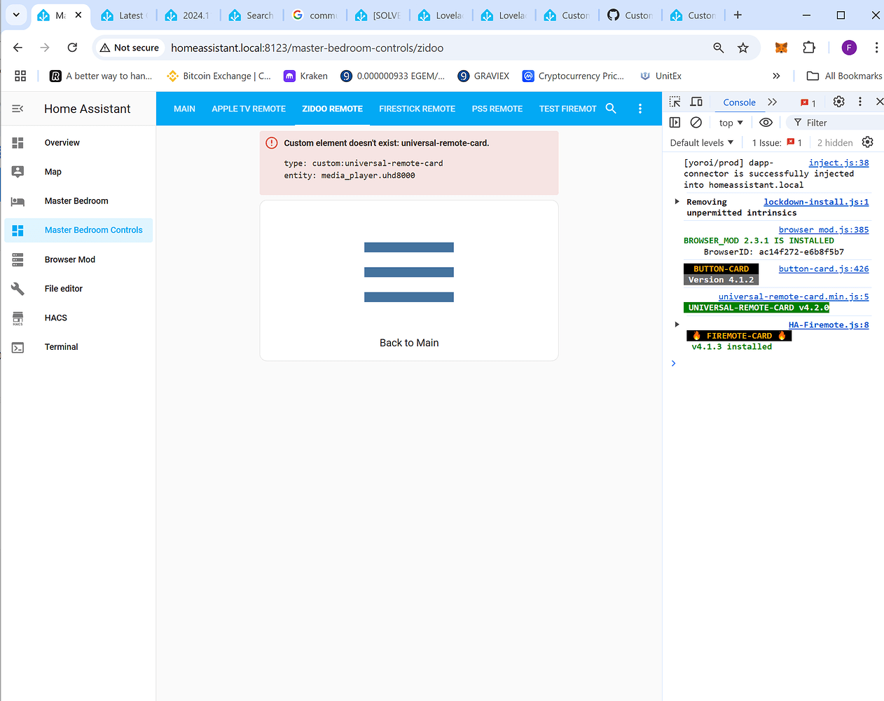 Help Please Custom Element Doesn T Exist Firemote Universal Remote