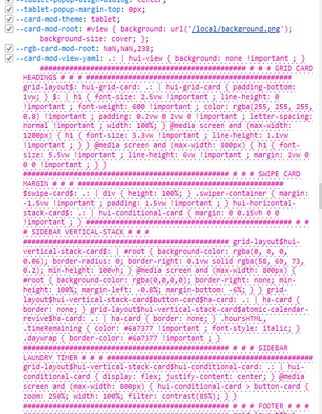 Issues With Compilation Of YAML To CSS Frontend Home Assistant