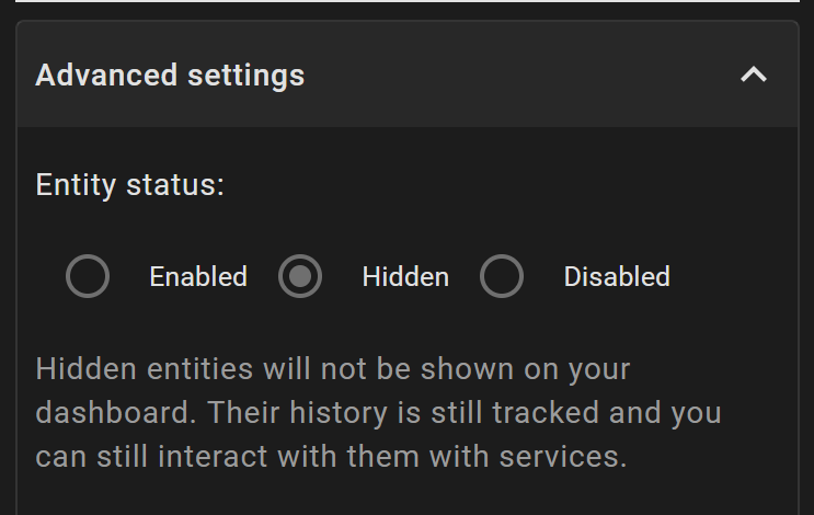 Use Entity Status Enabled Hidden Disabled Programatically