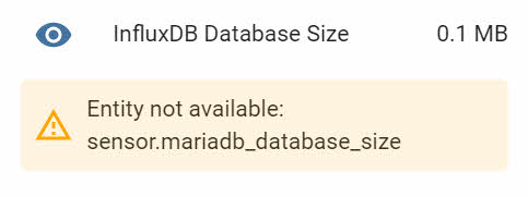 MariaDB Sensor Sensor Maria Database Size Not Created
