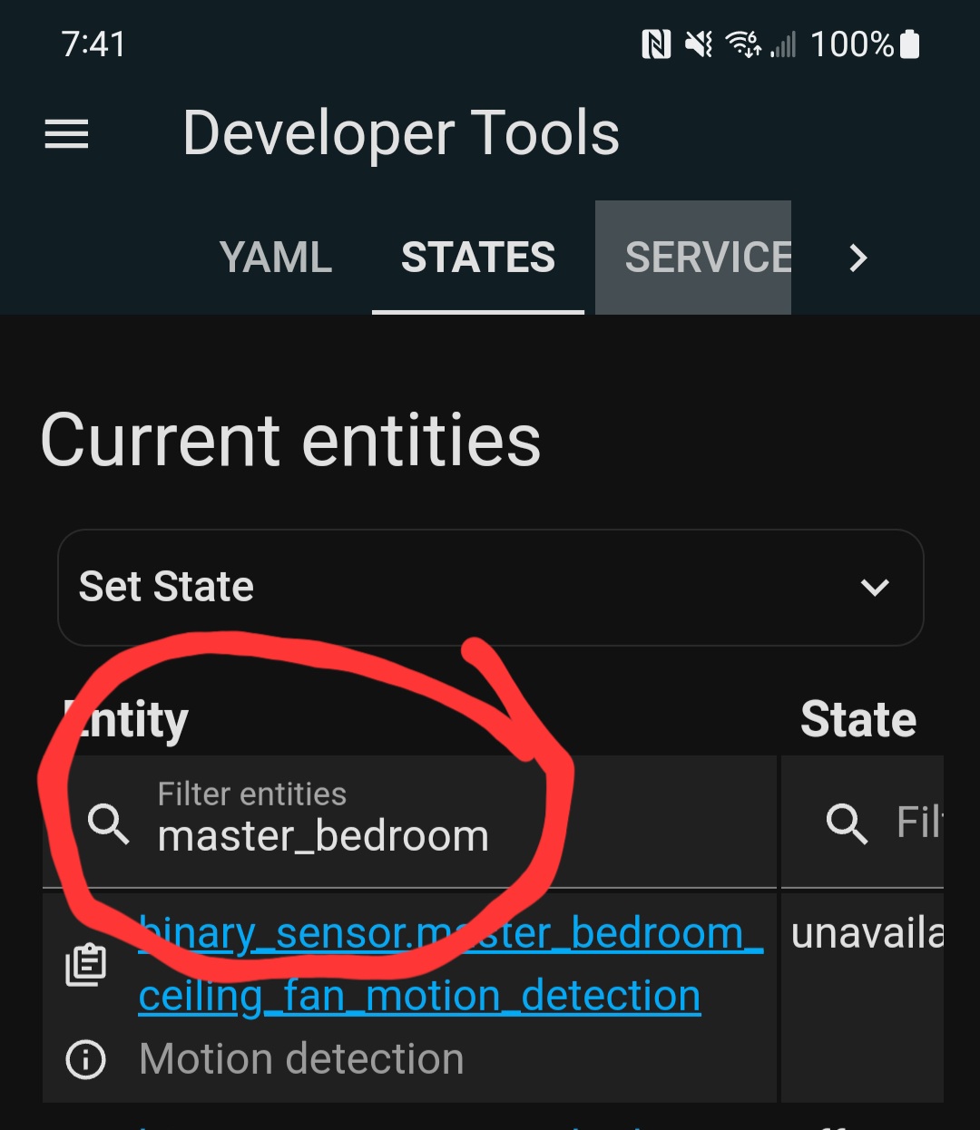 Add A Way To Search Filter Entities In Developper Tools Page In The
