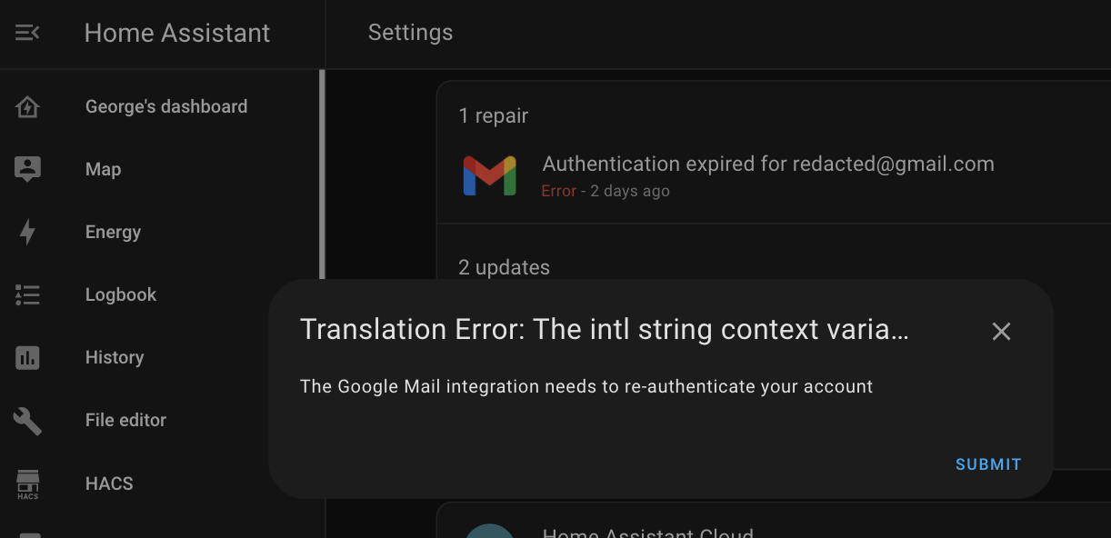 GMail Integration Won T Stay Authenticated For More Than 1 Week