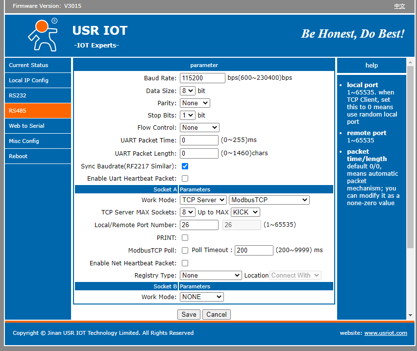 Settings Modbus TCP USR DR302 Home Assistant Community