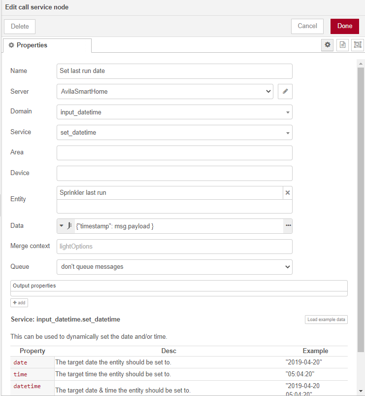 Inserting Date Time Into Helper Node RED Home Assistant Community