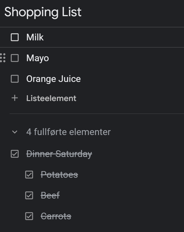 Add Intendation And Grouping To Shopping List Integration Feature