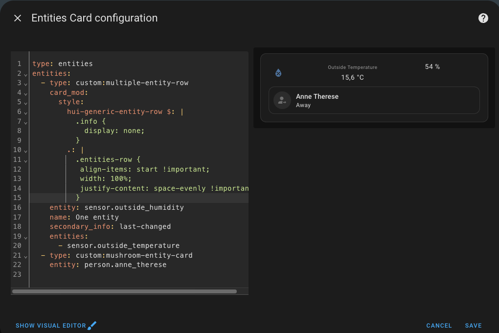 Card Mod Add Css Styles To Any Lovelace Card Dashboards