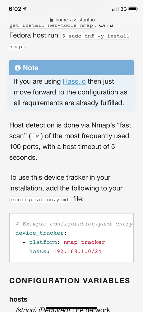 Nmap configuration (home_interval) - Home Assistant OS - Home Assistant ...