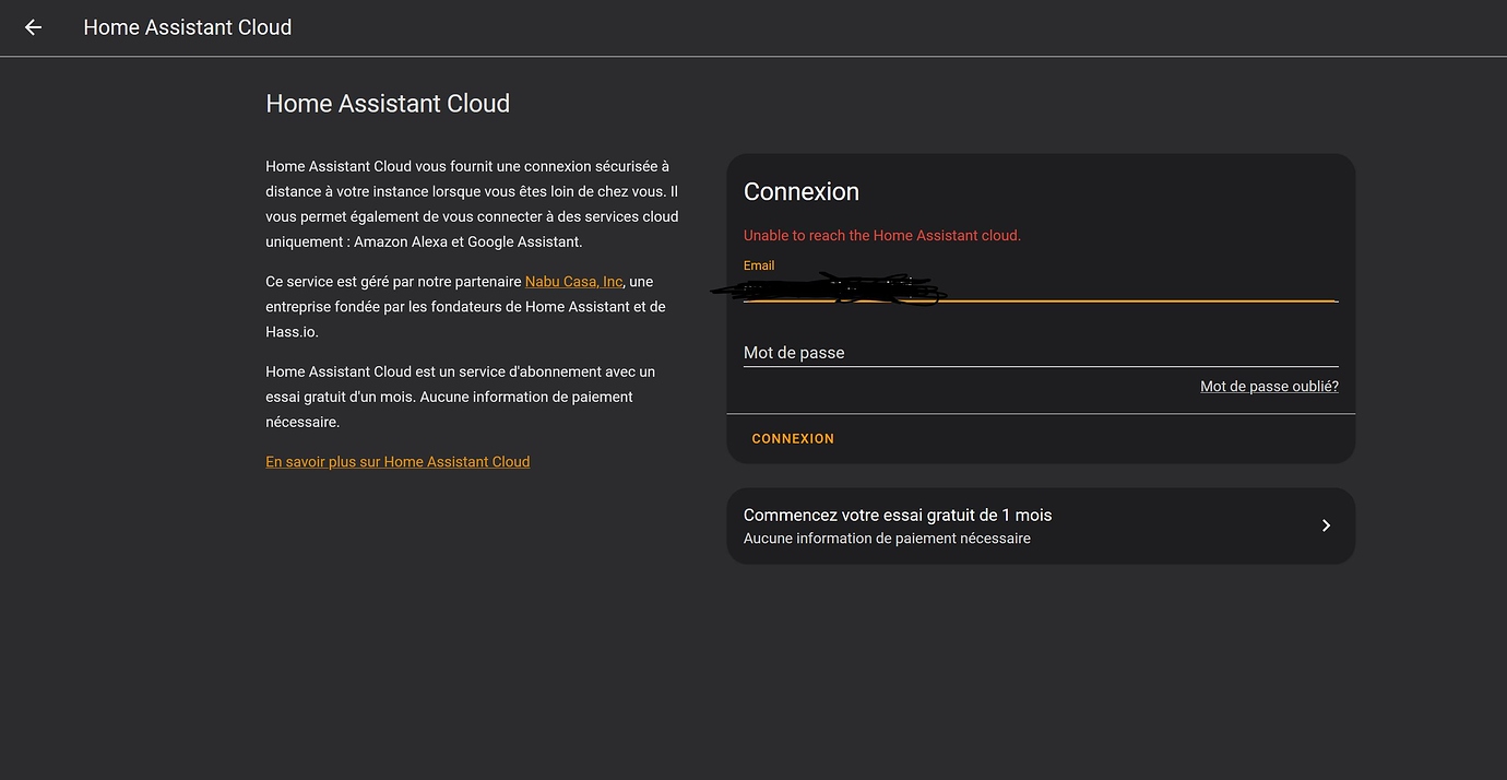Unable to reach the home assistant cloud - Nabu Casa - Configuration - Home Assistant Community