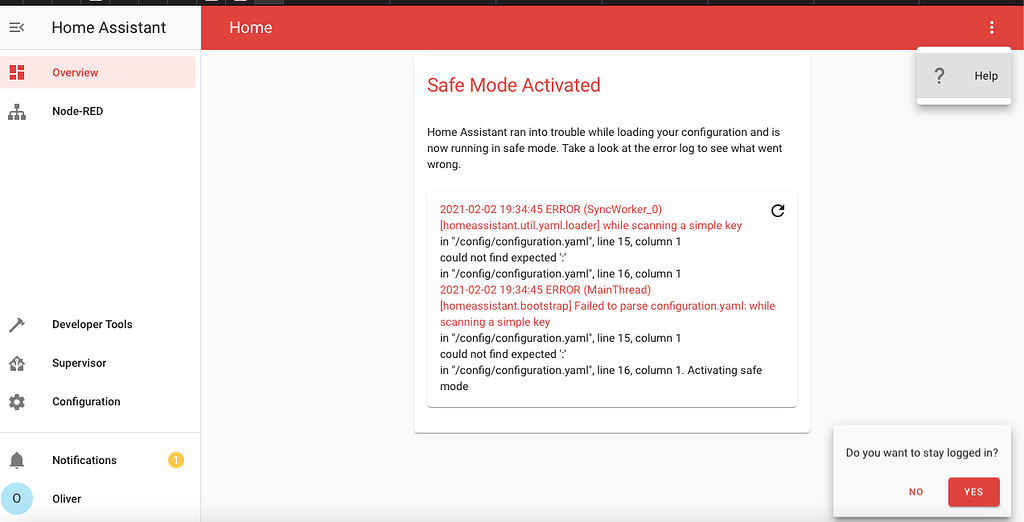 Home assistant is in safe mode could some help Oliver - Configuration ...