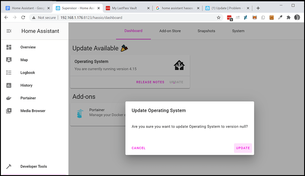 Update Operating System To Version Null Home Assistant Os Home Assistant Community