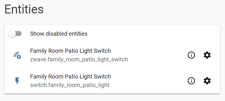 Configuration->Devices->Entities Card slider switch, what is it for ...