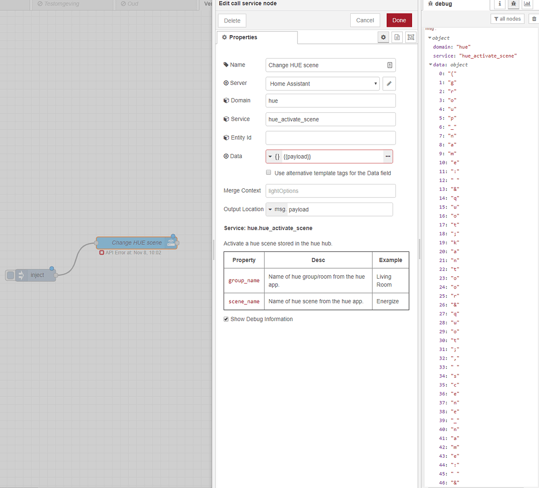 Can't call hue_activate_scene service - Node-RED - Home Assistant Community
