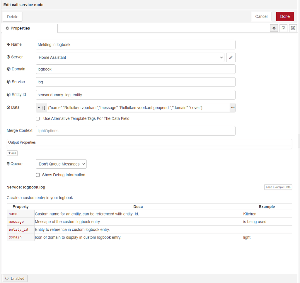 Create dummy log sensor and show in the frontend - Node-RED - Home ...