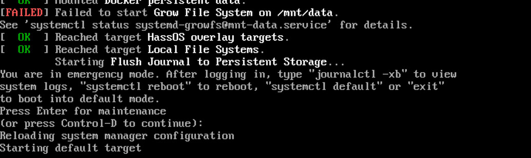 HASS OS 6.0 VDI => After Upgrade fails every boot: Failed to start grow ...