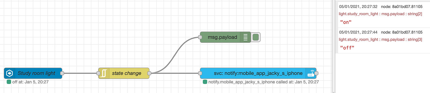 How To Show Device State On The Notification Message Node Red Home