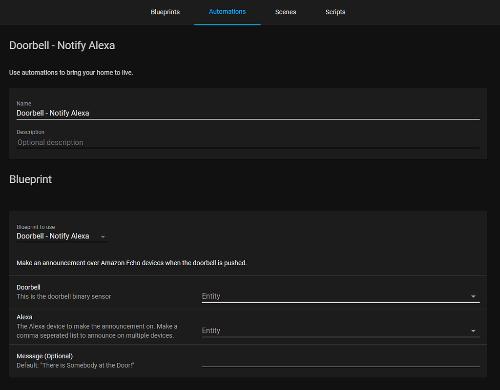 Doorbell - Notify Alexa - Blueprints Exchange - Home Assistant Community