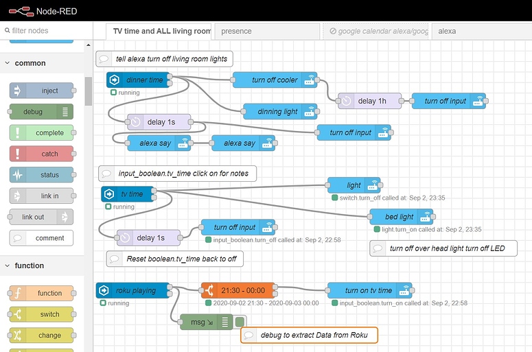 Alexa Actionable Notifications Node Red Flows When At Set Time Range