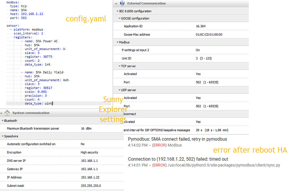 Modbus Data From Sma Inverter Configuration Home Assistant Community