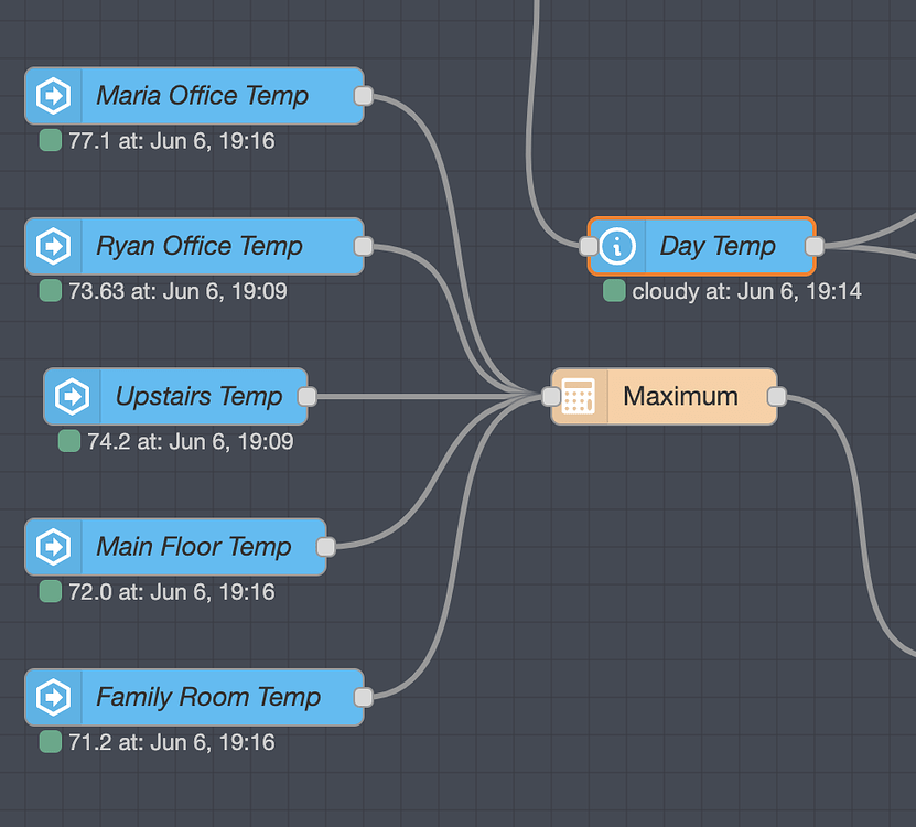 Trying to create a new flow by comparing temperatures - Node-RED - Home ...