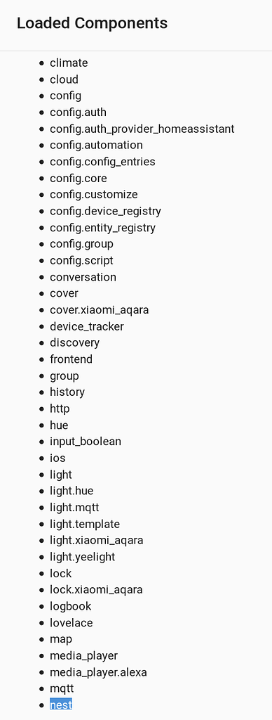 Nest Component Climate Entities Not Showing Up Configuration Home Assistant Community