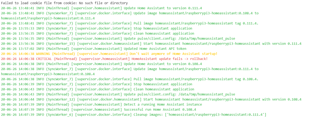 Hassio Wont Upgrade To 0 111 4 From 0 108 4 Home Assistant Os Home