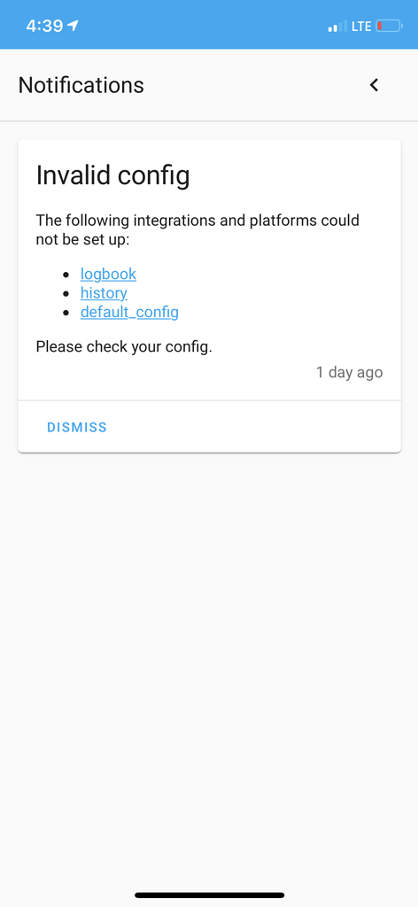Logbook History And Defsult Config Error Home Assistant Os Home