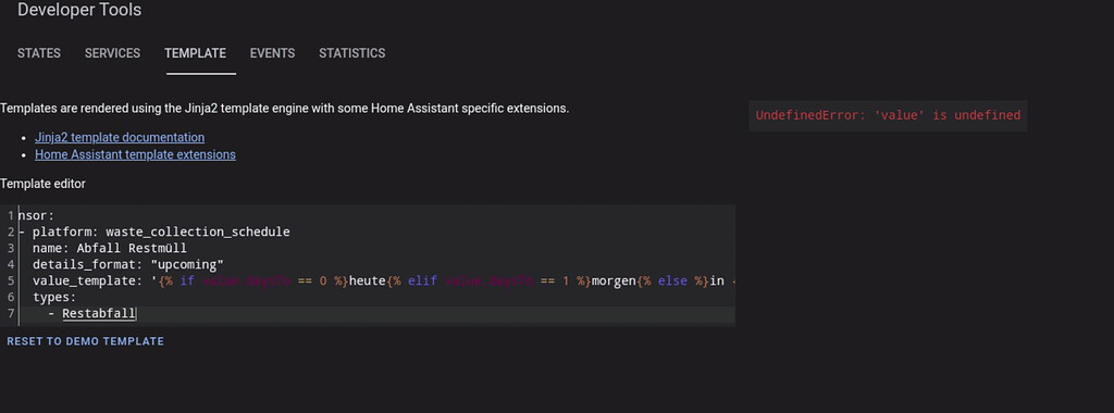 UndefinedError: 'value' is undefined? - Configuration - Home Assistant Community