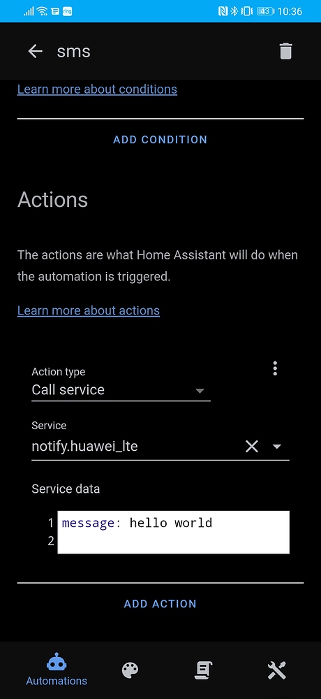 Huawei_lte notification sms HOWTO - Home Assistant Community