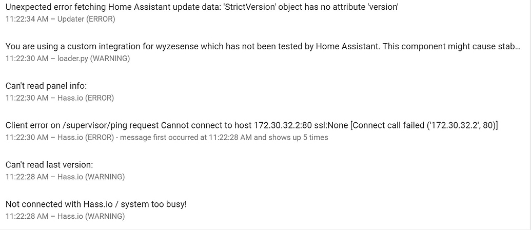 Errors Accessing Supervisor, - Home Assistant OS - Home Assistant Community