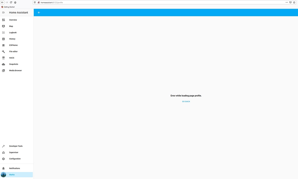 ERROR while loading profile and map i HA - Home Assistant OS - Home ...