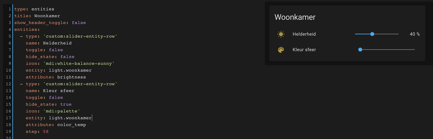 Brightness 'slider-entity-row' for 'ON' lights only - Frontend - Home ...