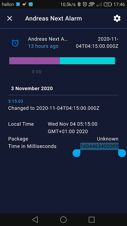 Strange behaviour with next_alarm entity provided by HA App - Home ...