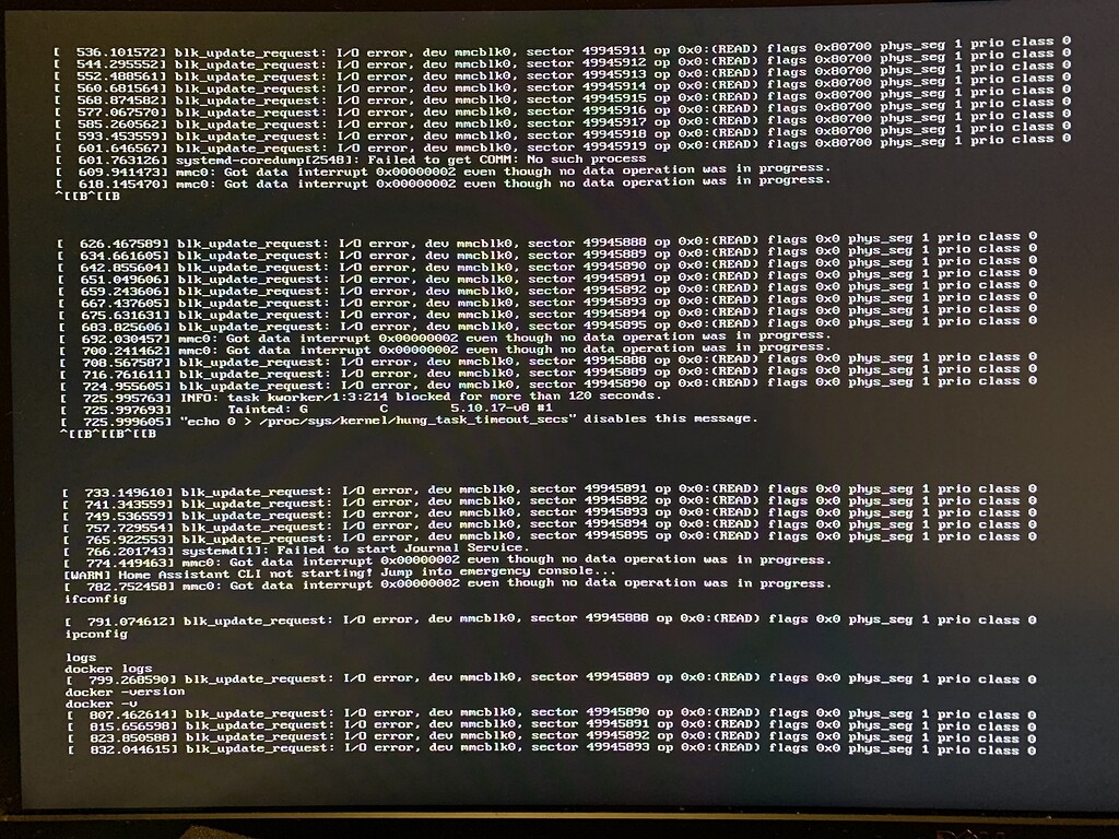 Home Assistant Wont Start Not Even The Cli Home Assistant Os Home Assistant Community