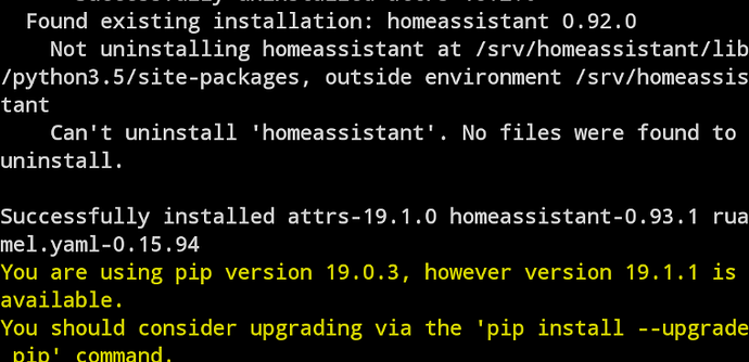 Can't uninstall homeassistant during upgrade in venv - Installation ...