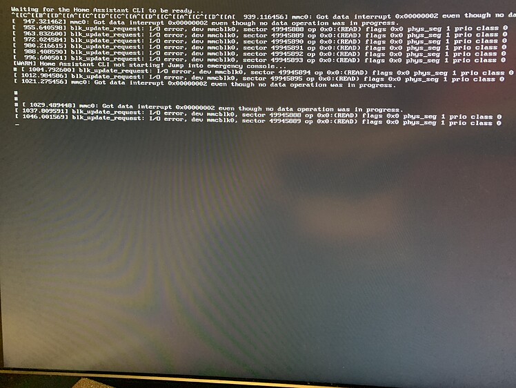 Home Assistant Wont Start Not Even The Cli Home Assistant Os Home Assistant Community