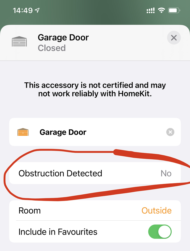 Homekit Garage Door Status Obstruction Detected Feature Requests Home Assistant Community