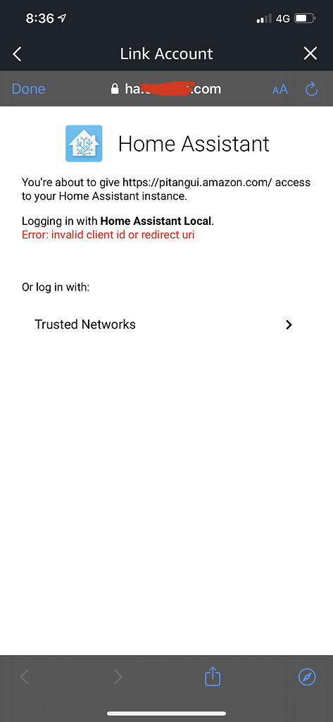 Alexa Smart Home Integration account linking issue - Third party ...