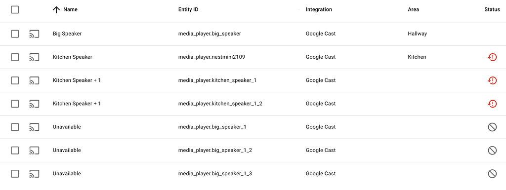 Google Cast creates multiple entities - Third party integrations - Home ...