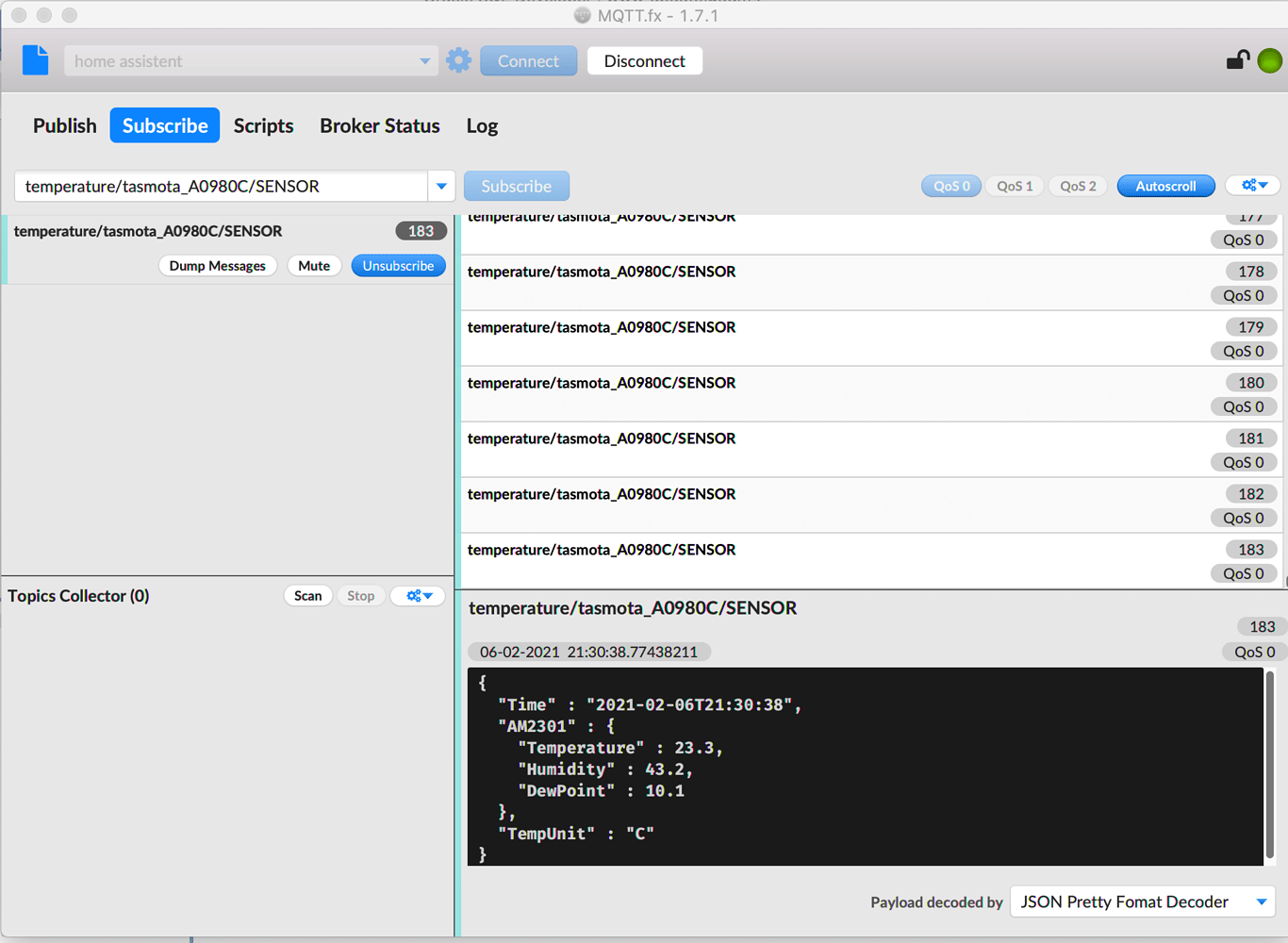 DHT22 attached to Sonoff (Tasmota 9.2.0) - MQTT - no values available ...