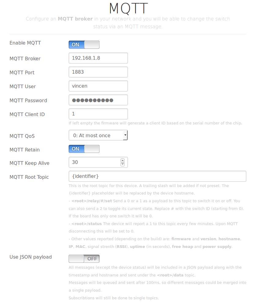 Mqtt Discovery With Espeasy Firmware Configuration Home Assistant